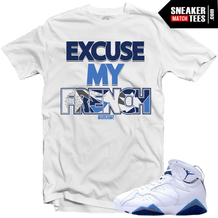 French Blue 7s matching Sneaker Tees Shirts