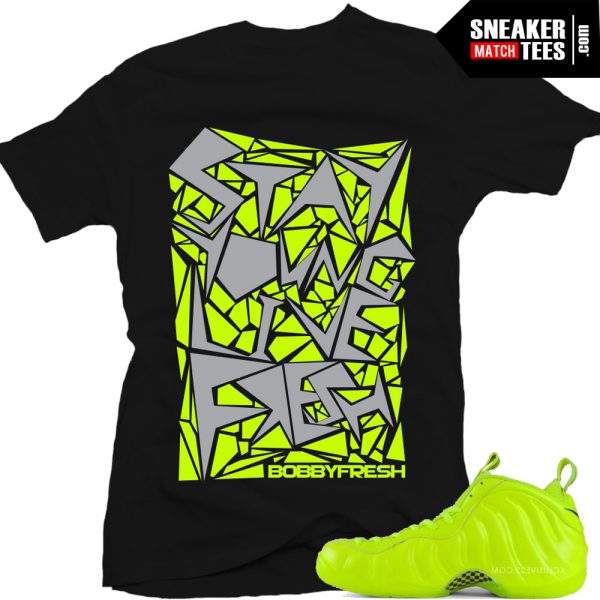Volt Foamposite shirts |Live Fresh Sneaker Tee in Black
