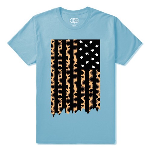 Cheetah Flag Tee (Sky Blue)