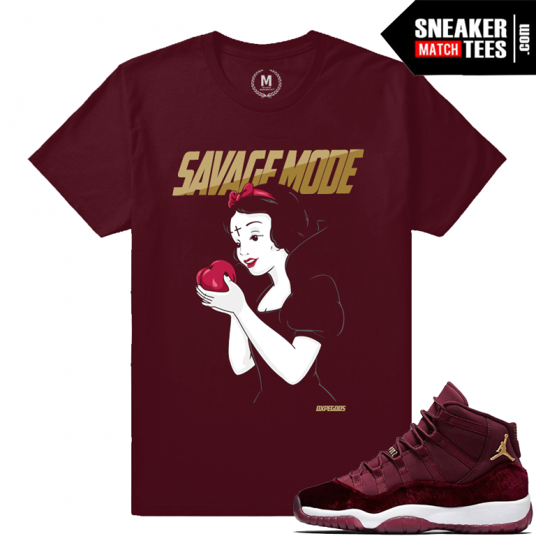 Jordan 11 Velvet Night Maroon Shirts to Match Sneakers