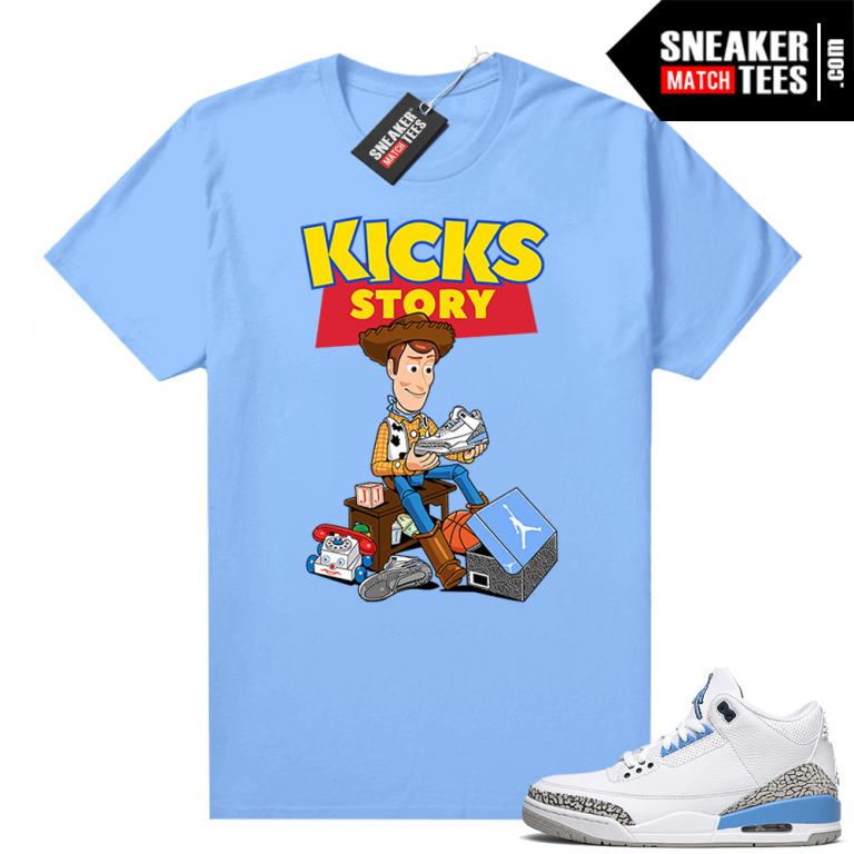 UNC 3s shirt match Jordan retros - Jordan Match Tees