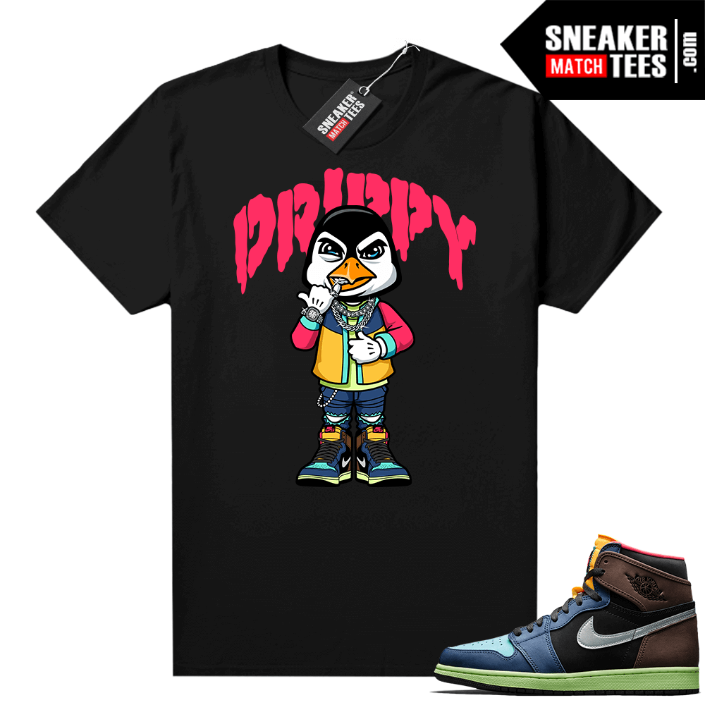 Jordan 1 Biohack sneaker tees shirts Drippy Penguin ™ | Sneaker Match Tees