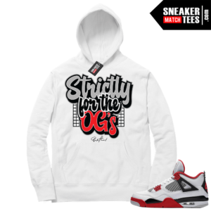 Fire Red 4s Sneaker Hoodies White OGs | Jordan 4 Fire Red Sneaker Match ...