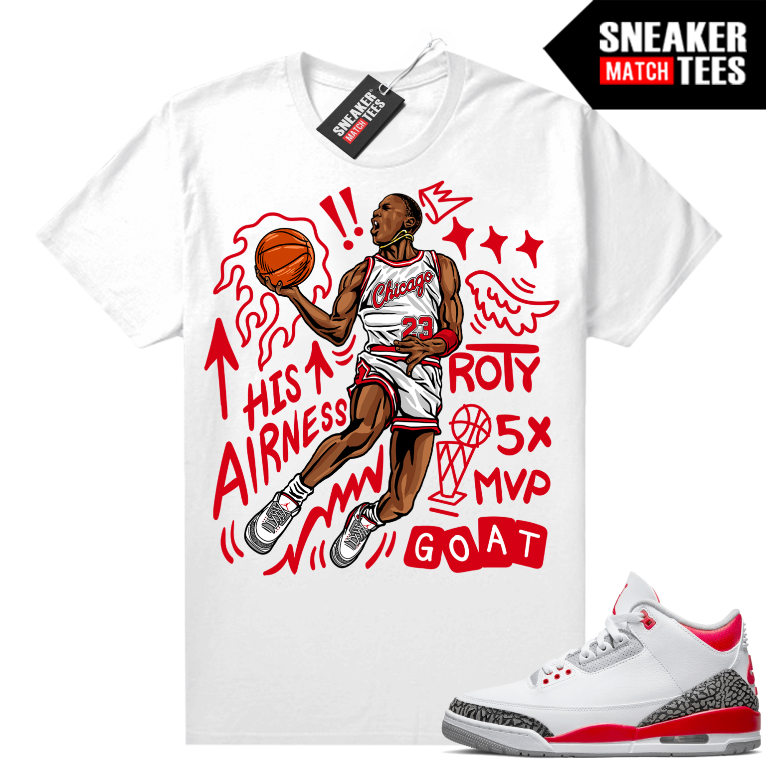 Fire Red 3s outfit Archives | Sneaker Match Tees