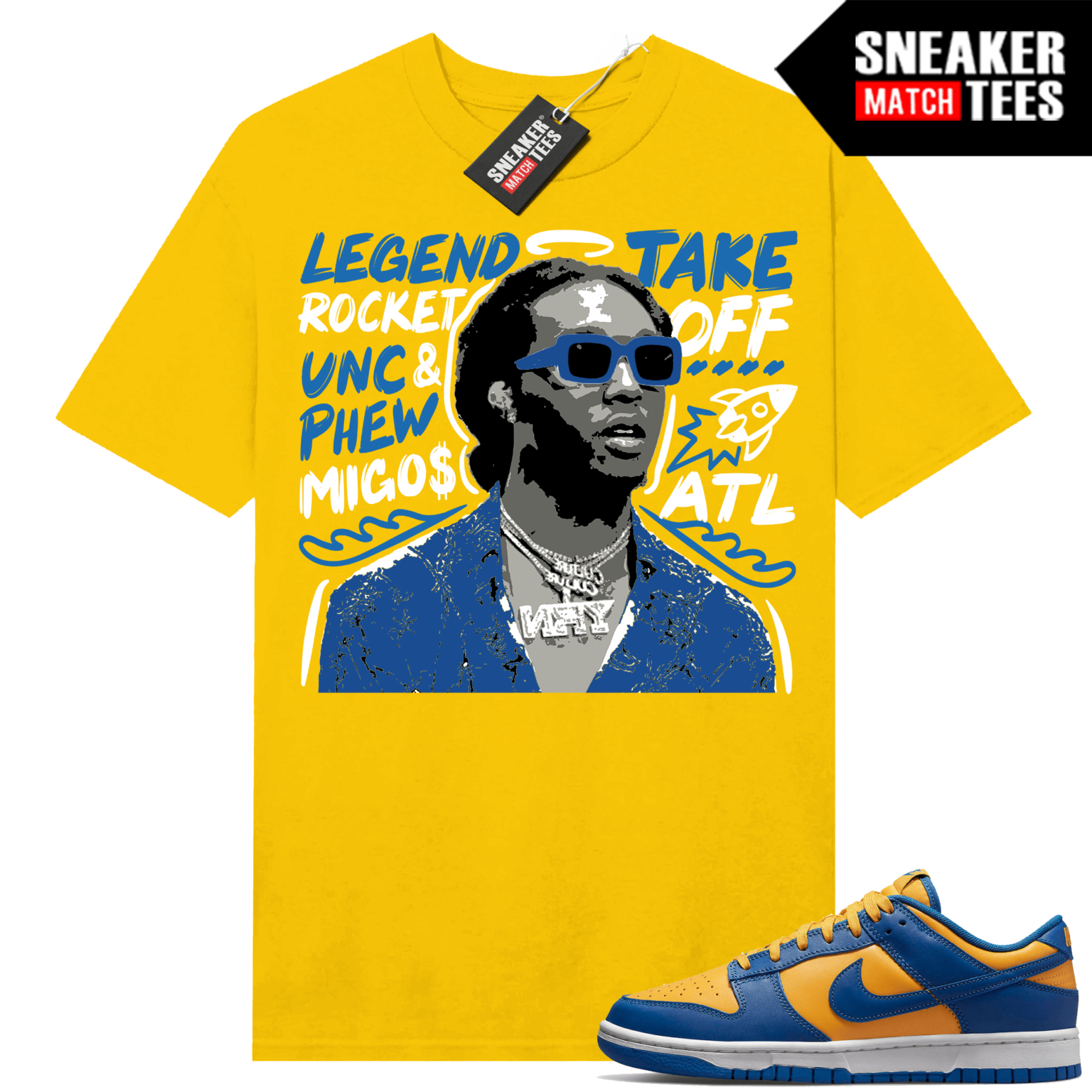 UCLA Dunks shirts Sneaker Match Yellow Takeoff Tribute