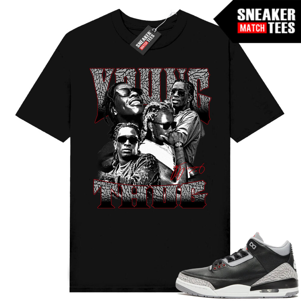 Black Cement 3 Jordan Retros Sneaker tees to Match